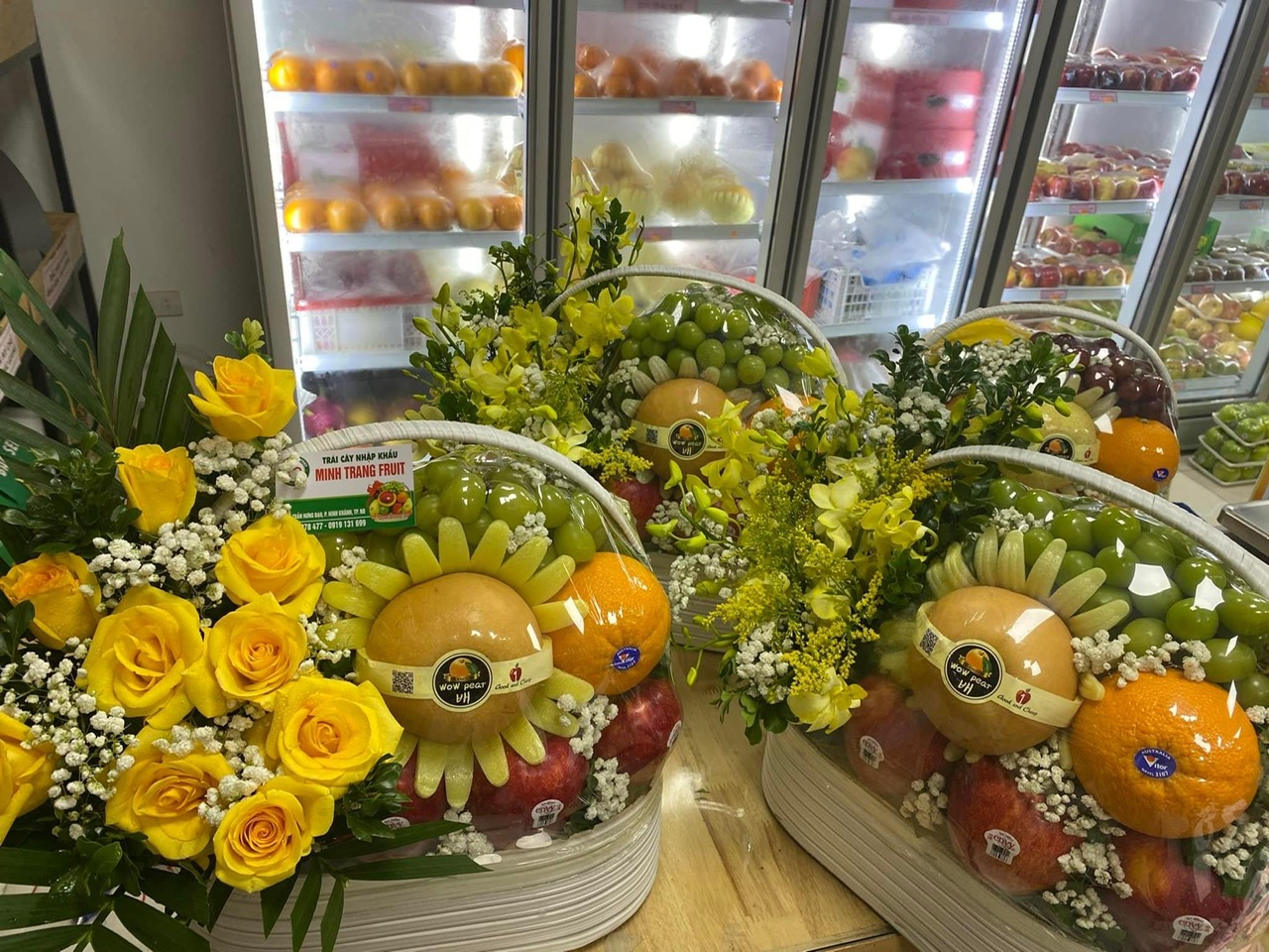 LẴNG HOA QUẢ ĐẸP KÍNH LỄ * Hoa quả sạch nhập khẩu Ninh Bình